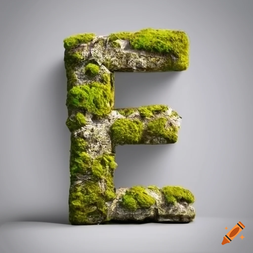 Moss-covered ancient stone with Latin letters on a white background on ...