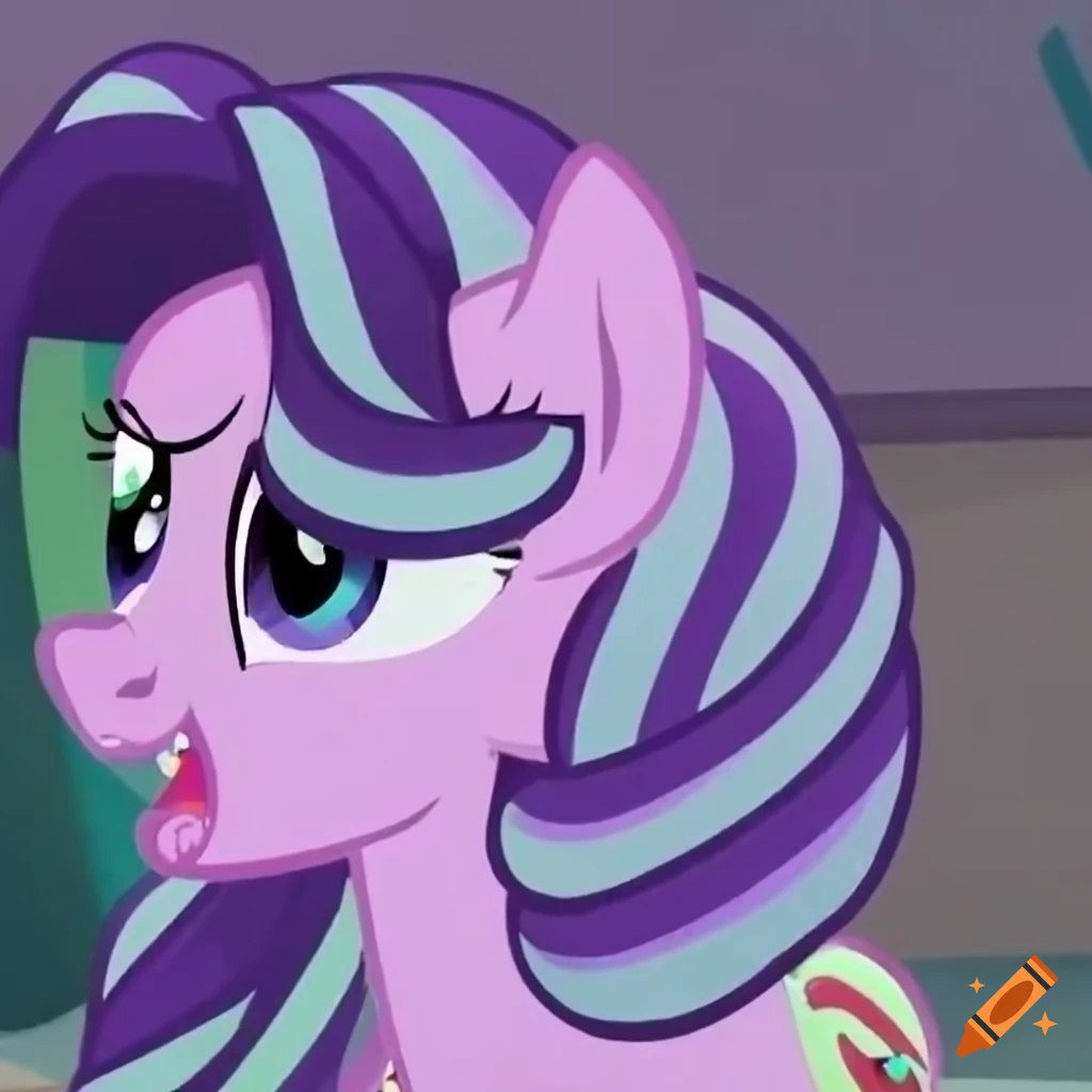 Mlp starlight glimmer in a distorted screenshot on Craiyon