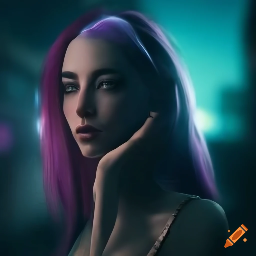 Female NPC in a cyberpunk city with hyper-realistic detailed lighting ...