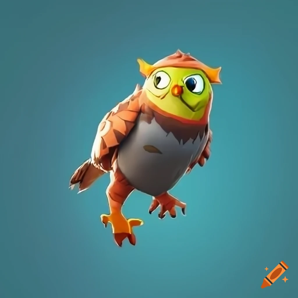 Hybrid of duolingo owl and fortnite fish stick on Craiyon