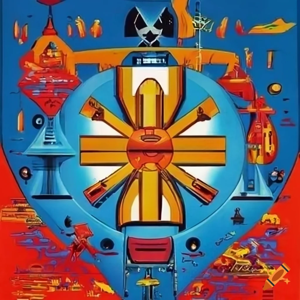 Iconic 1970s counterculture movie poster for "Zvyozdny Gorodok" on Craiyon