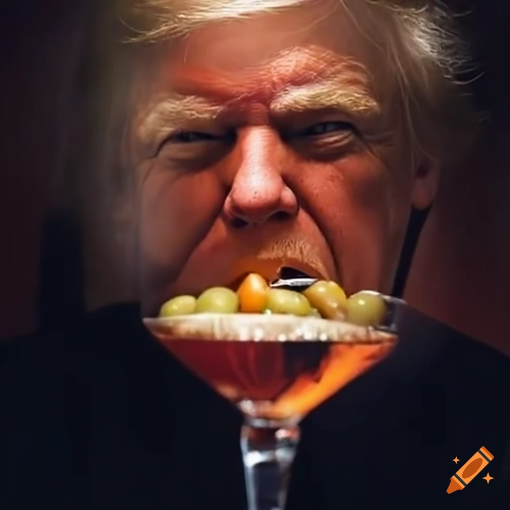 Person enjoying a dirty martini with olives on Craiyon