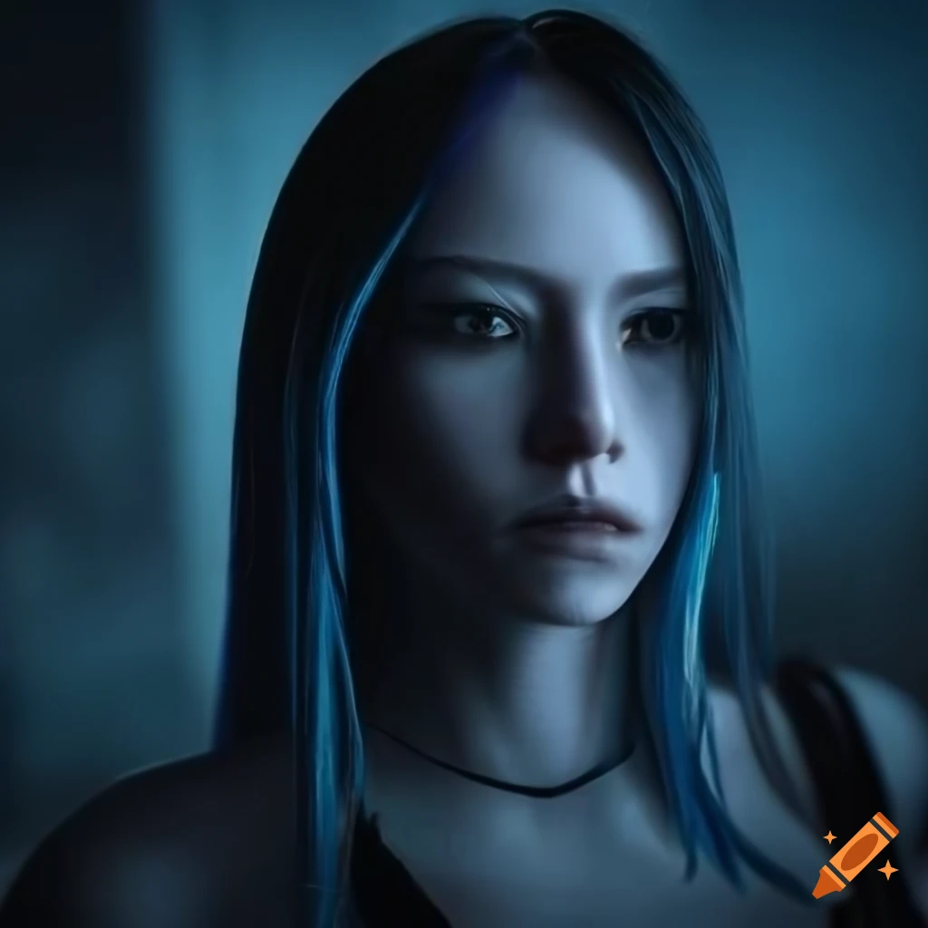 Female NPC in a cyberpunk dark city setting with hyper-realistic ...