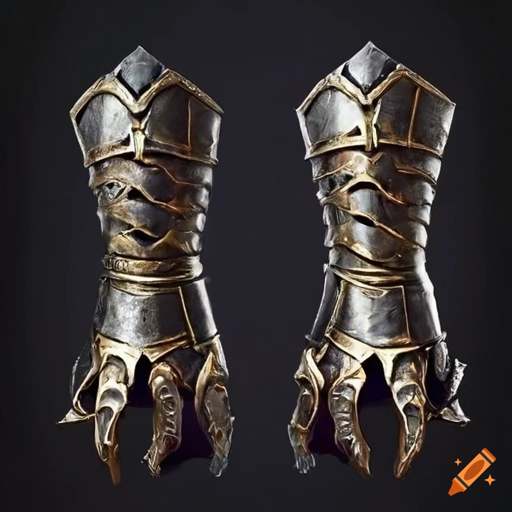 Magic mithril pair of gauntlets on Craiyon