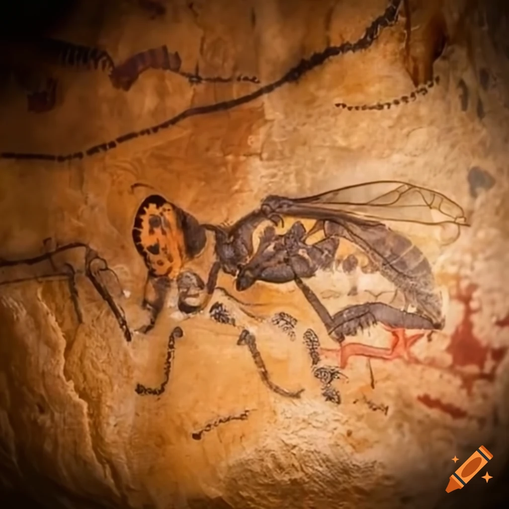 Cave painting of a cicada on Craiyon