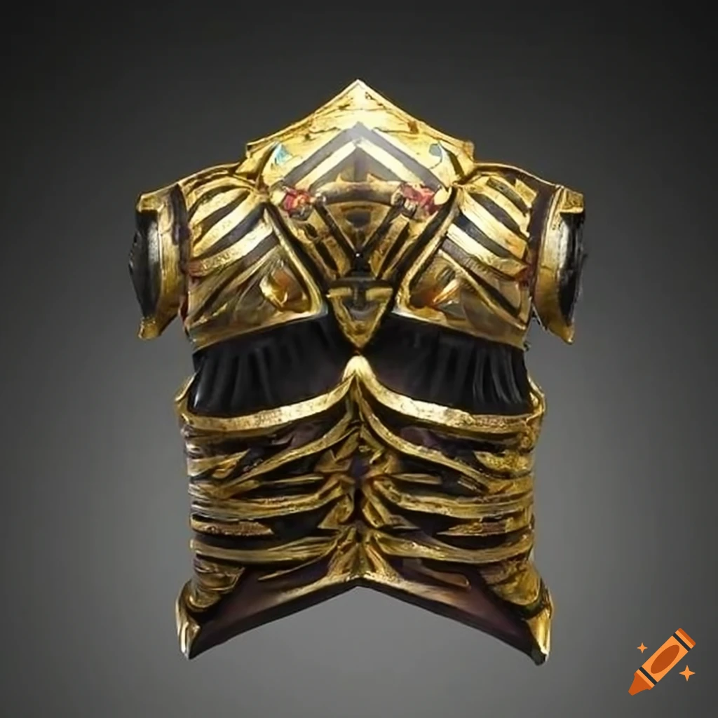 Front view of adorned magic armor on Craiyon