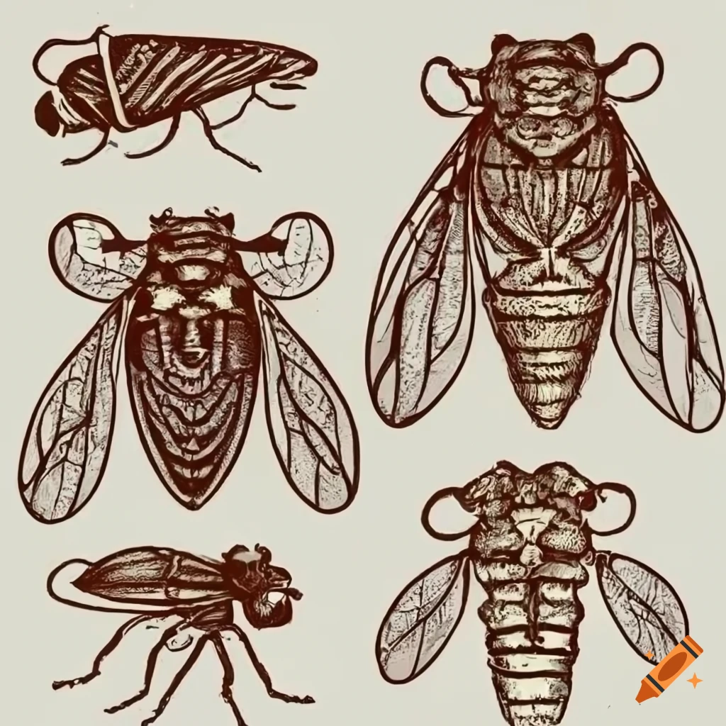 Cicada life cycle stages scientific diagram on Craiyon
