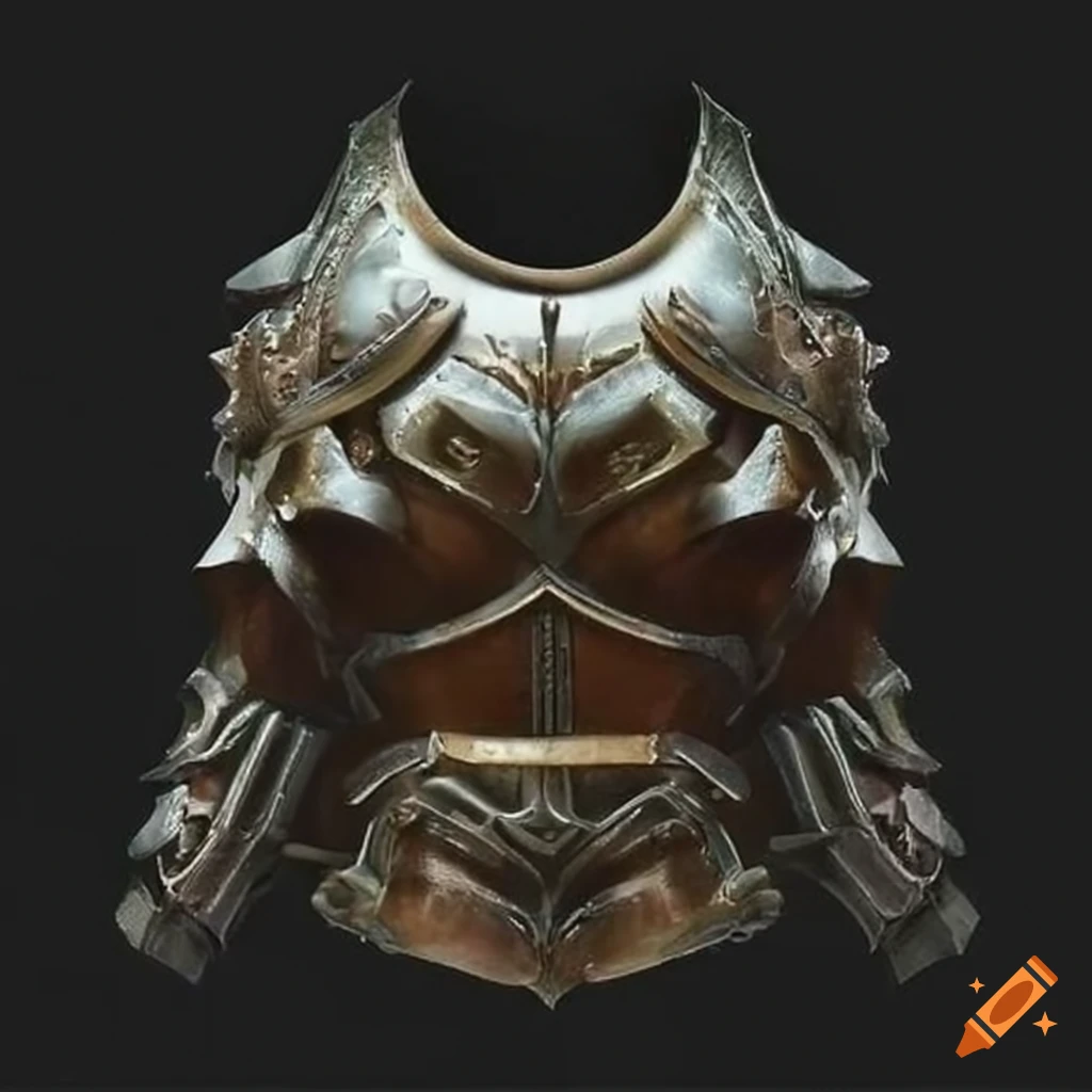 Adorned magic body armor close-up front view on Craiyon