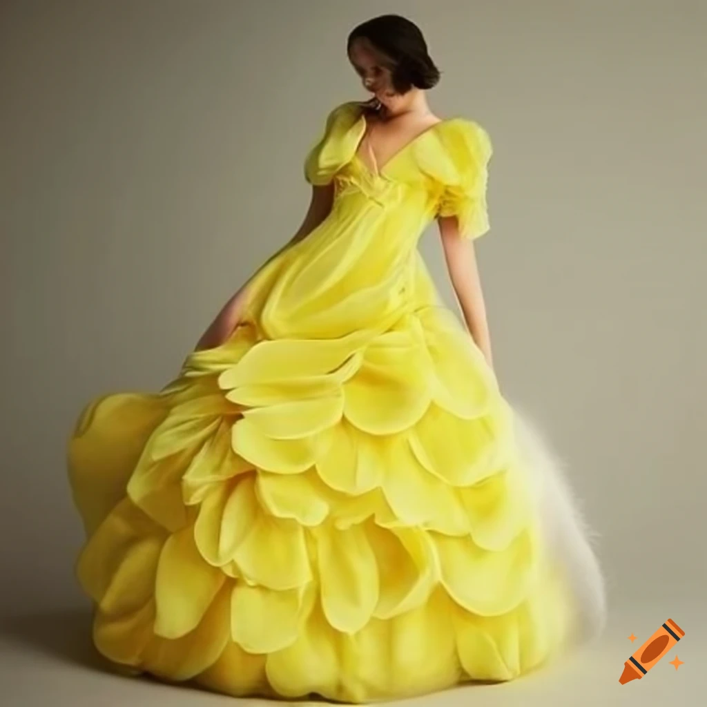 Lemon-shaped fur gown on Craiyon