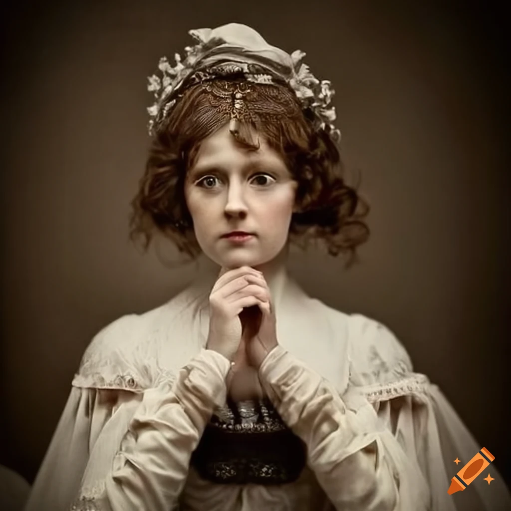 Victorian-era governess with striking eyes on Craiyon