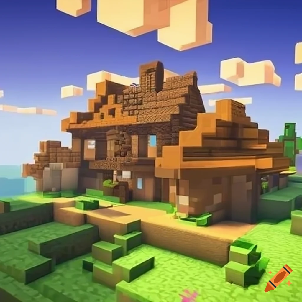 Minecraft village on Craiyon