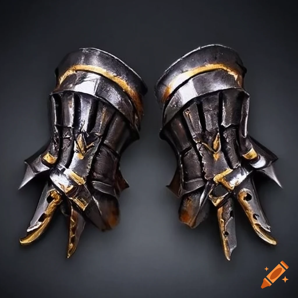 Magic mithril pair of gauntlets on Craiyon