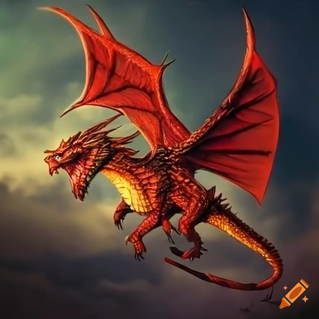 Dragon flying on Craiyon