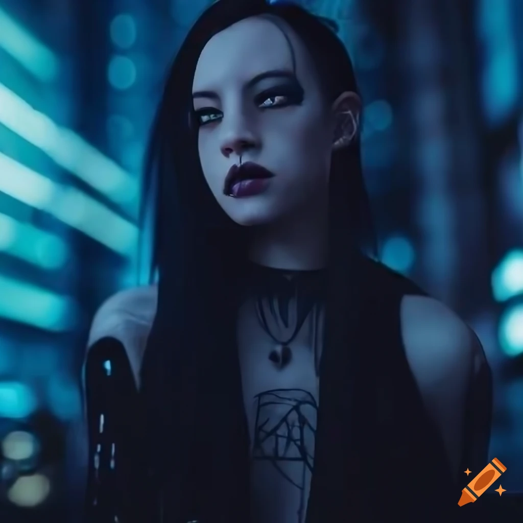 Female NPC in a cyberpunk city with detailed lighting and hyper ...