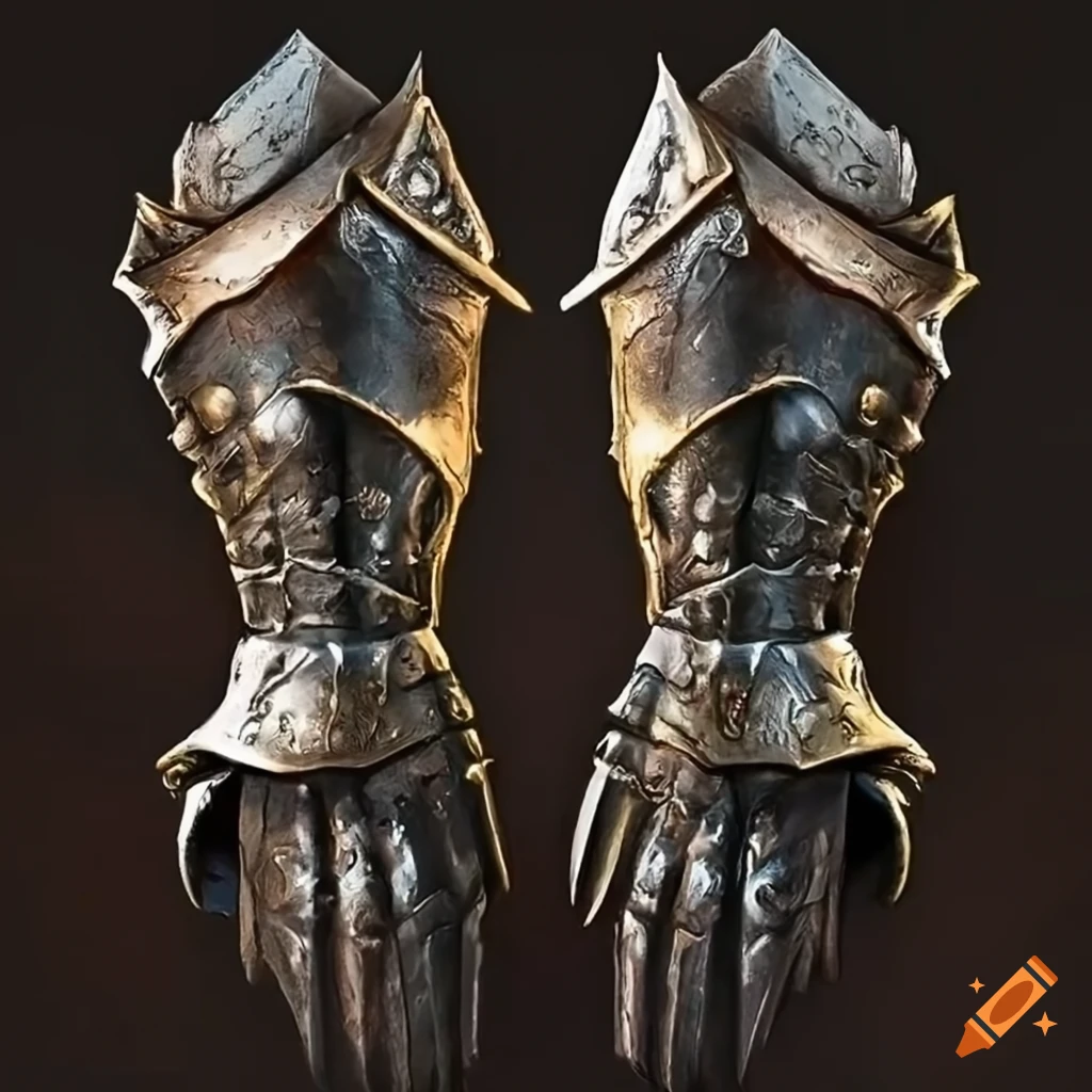 Magic mithril pair of gauntlets on Craiyon