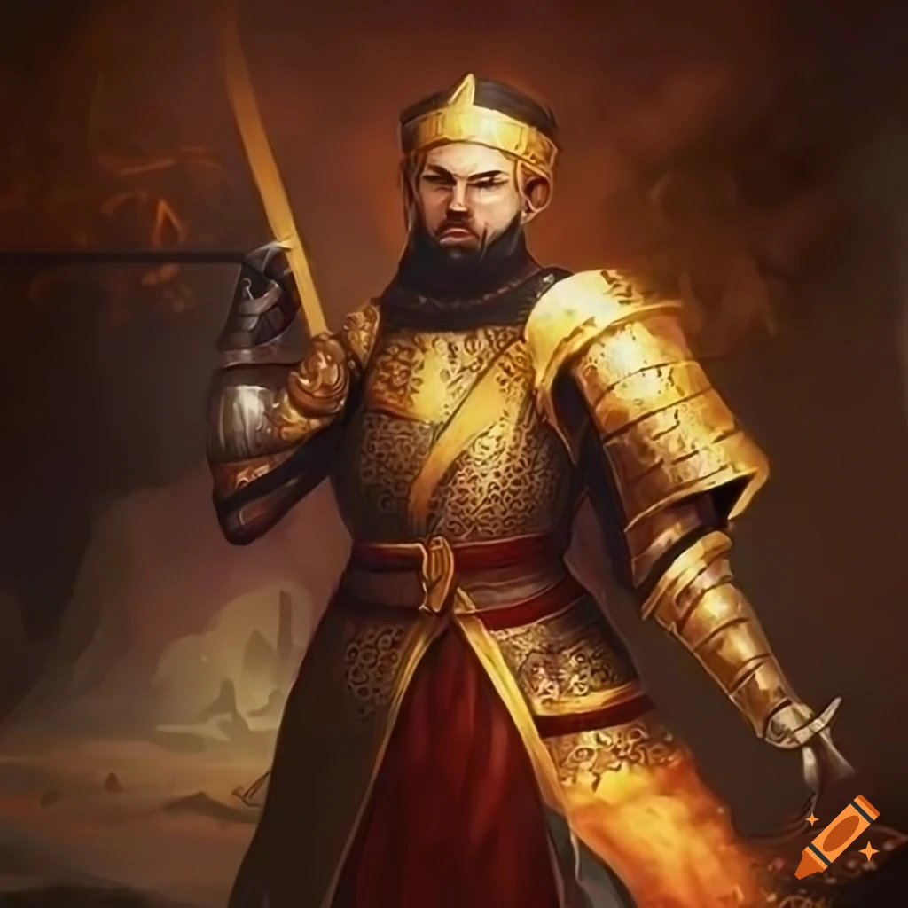 Magical male muslim knight in cuzco in a fantasy setting on Craiyon