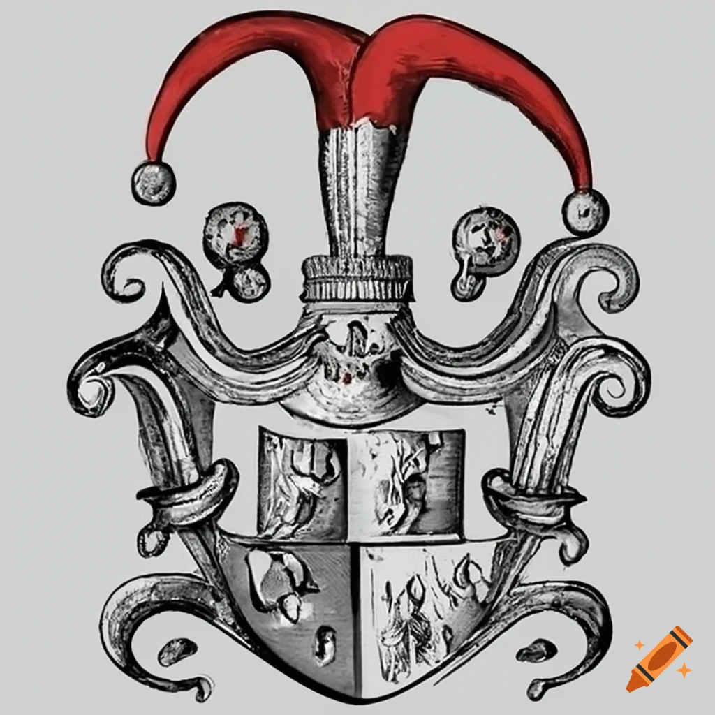 Medieval jester hat with coat of arms on Craiyon