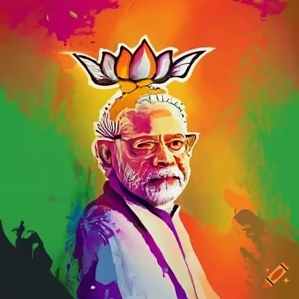 Vibrant poster depicting bjp vs. indian national congress on Craiyon