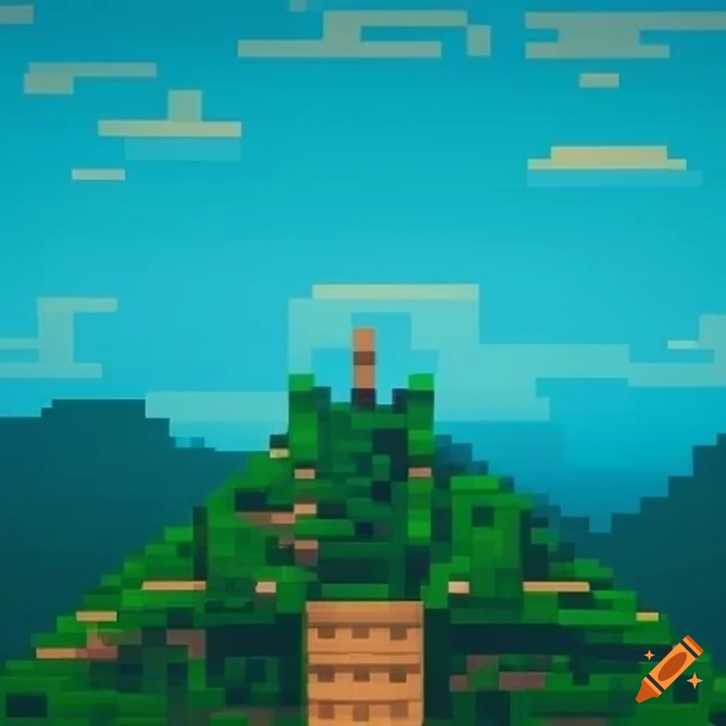 Pixelated scenery on Craiyon