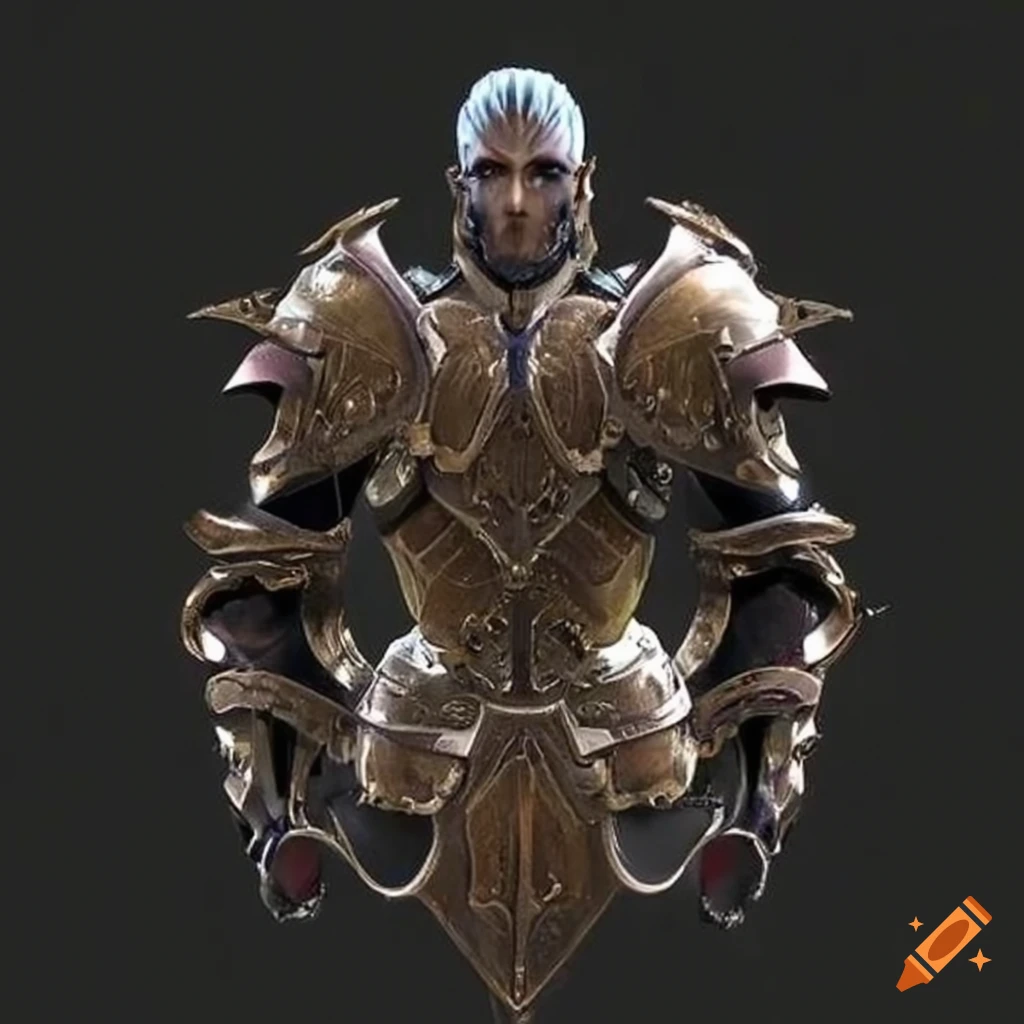 Adorned magic body armor front view on Craiyon