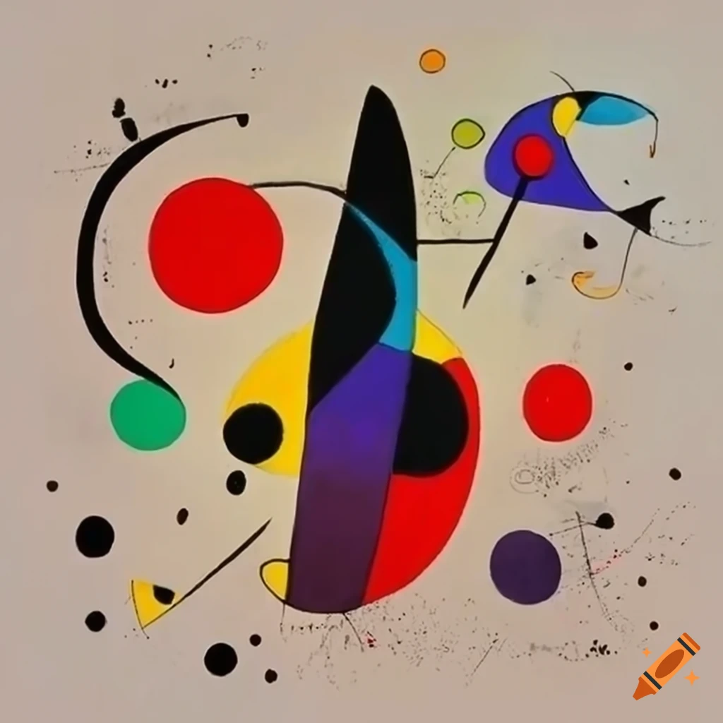Graffiti art inspired by Joan Miro and Wassily Kandinsky on Craiyon