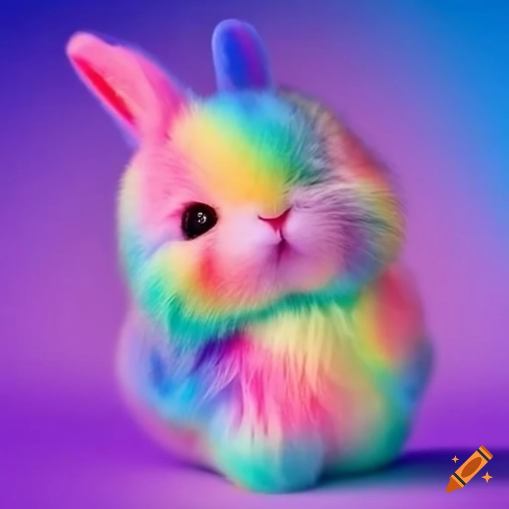 Cute rainbow bunny on Craiyon