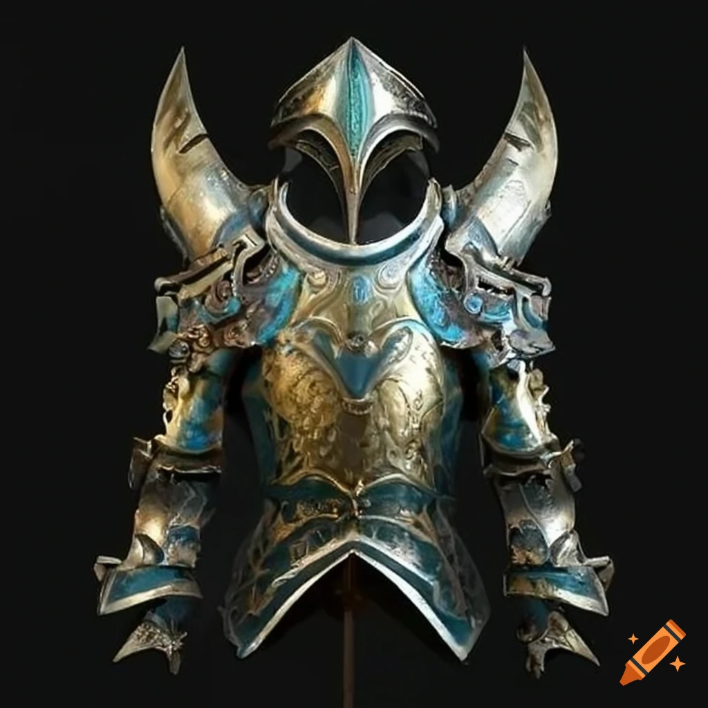 View of adorned magic armor from the front on Craiyon