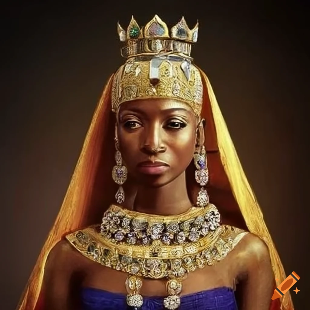 The Queen of Sheba with King Solomon and his court in Jerusalem on Craiyon