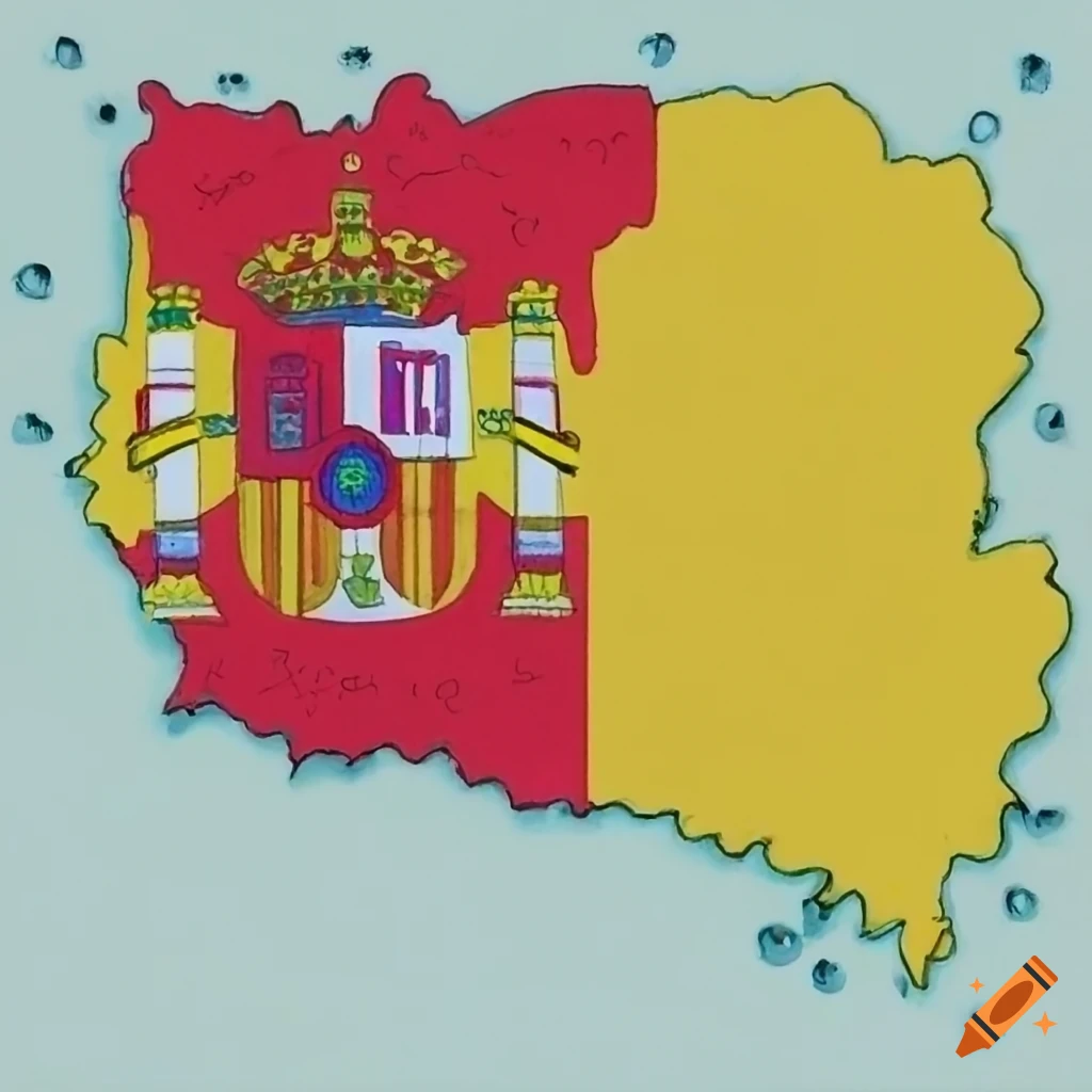 Creative and simplistic depiction of a map of Spain for a project on ...