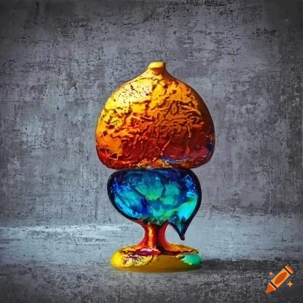 Funko pop lemon figurine in stained glass copper metal plating art on ...