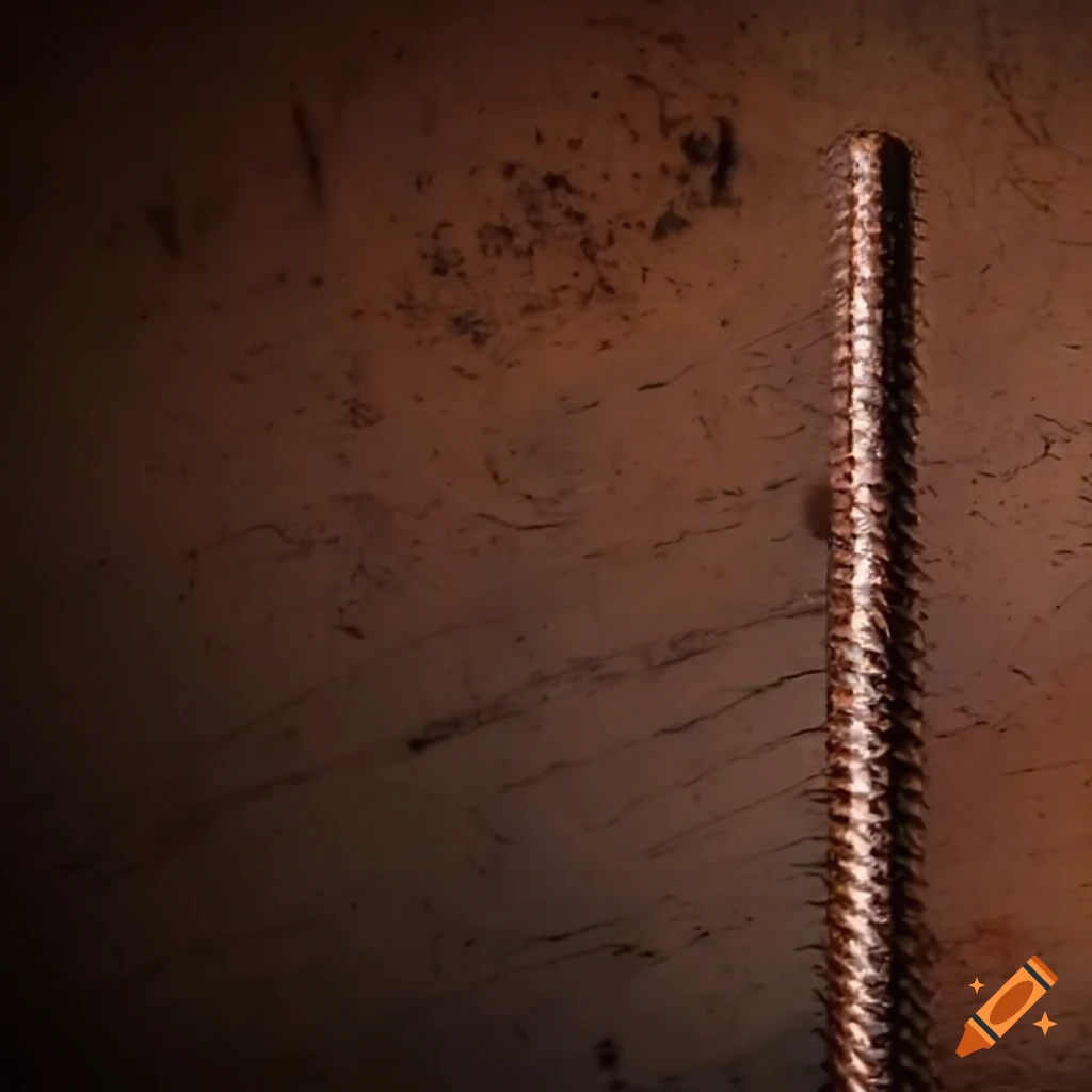 Steel rebar with thin layer of corrosion on Craiyon