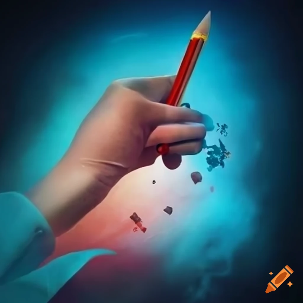 English advertising poster for a magical pencil promising academic ...