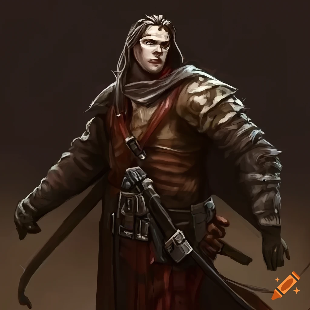 Male rogue with ratlike features in fantasy art on Craiyon