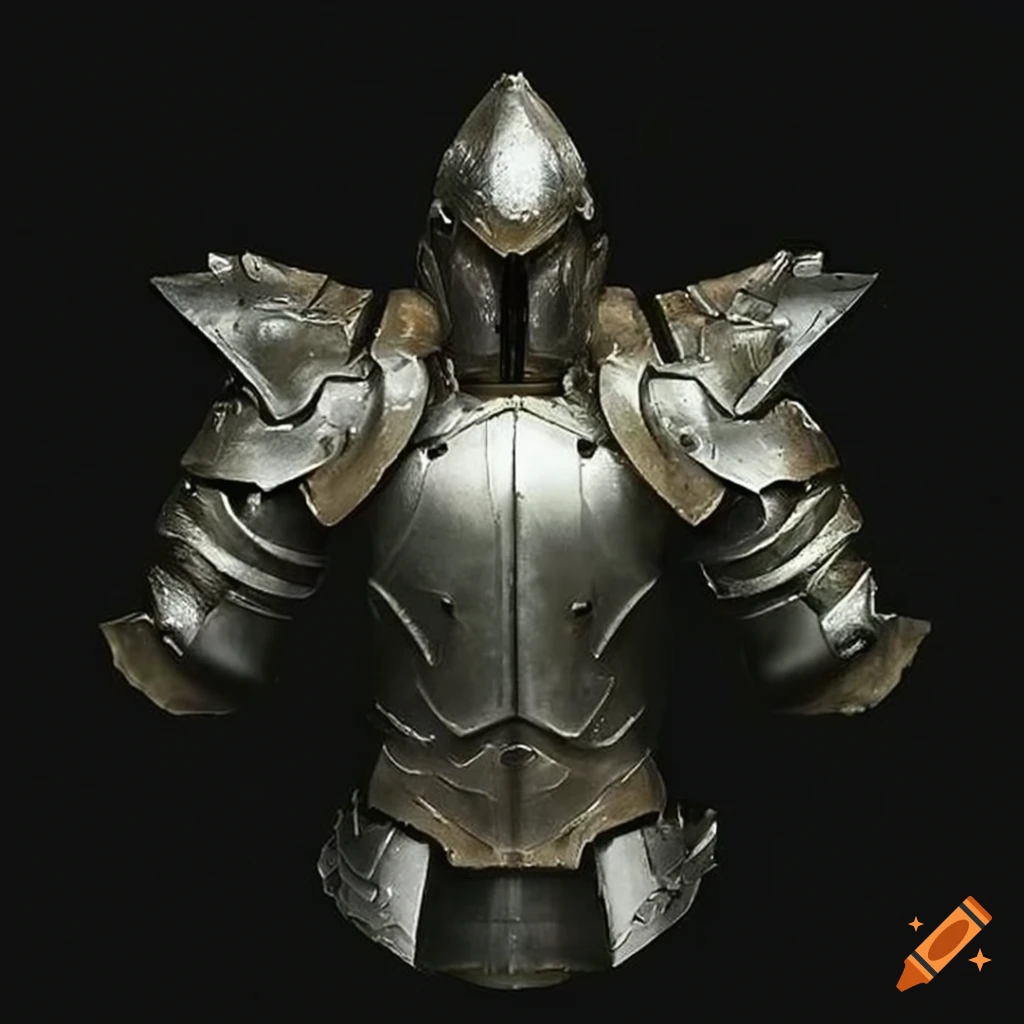 Front view of intricately designed magical body armor on Craiyon