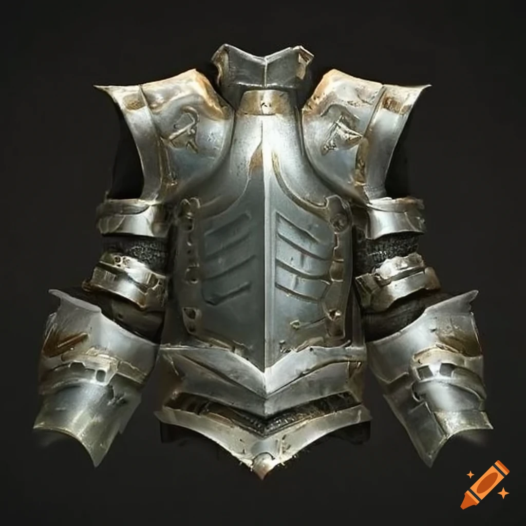 Front view of heavily armored magic body on Craiyon