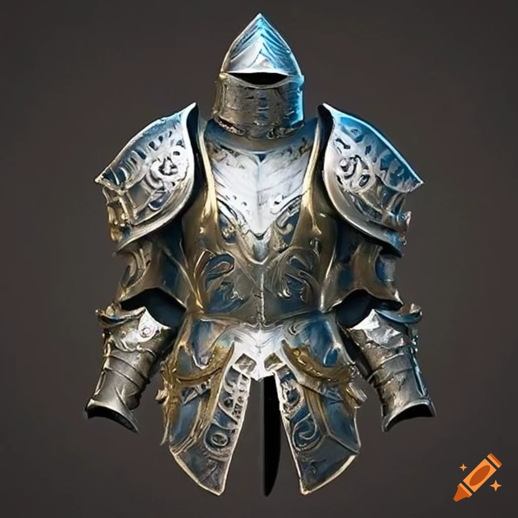 Adorned magic armor front view on Craiyon