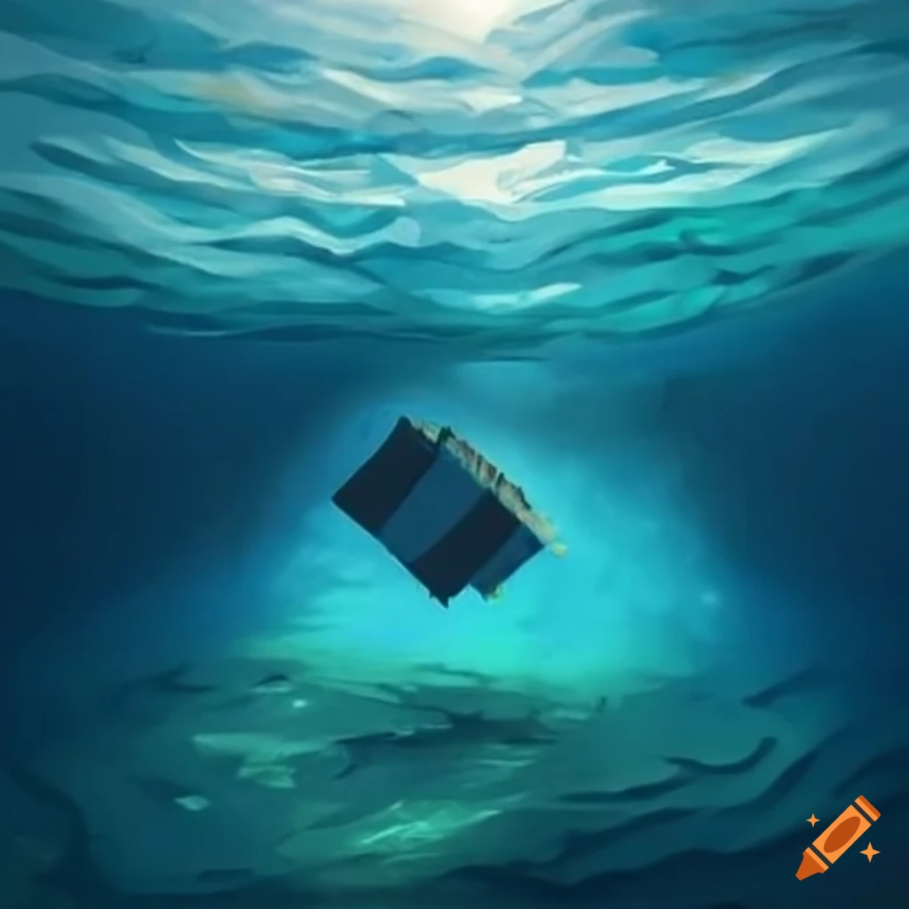 Box thrown into the sea on Craiyon