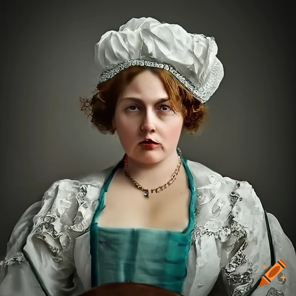 Victorian-era large woman with striking eyes on Craiyon