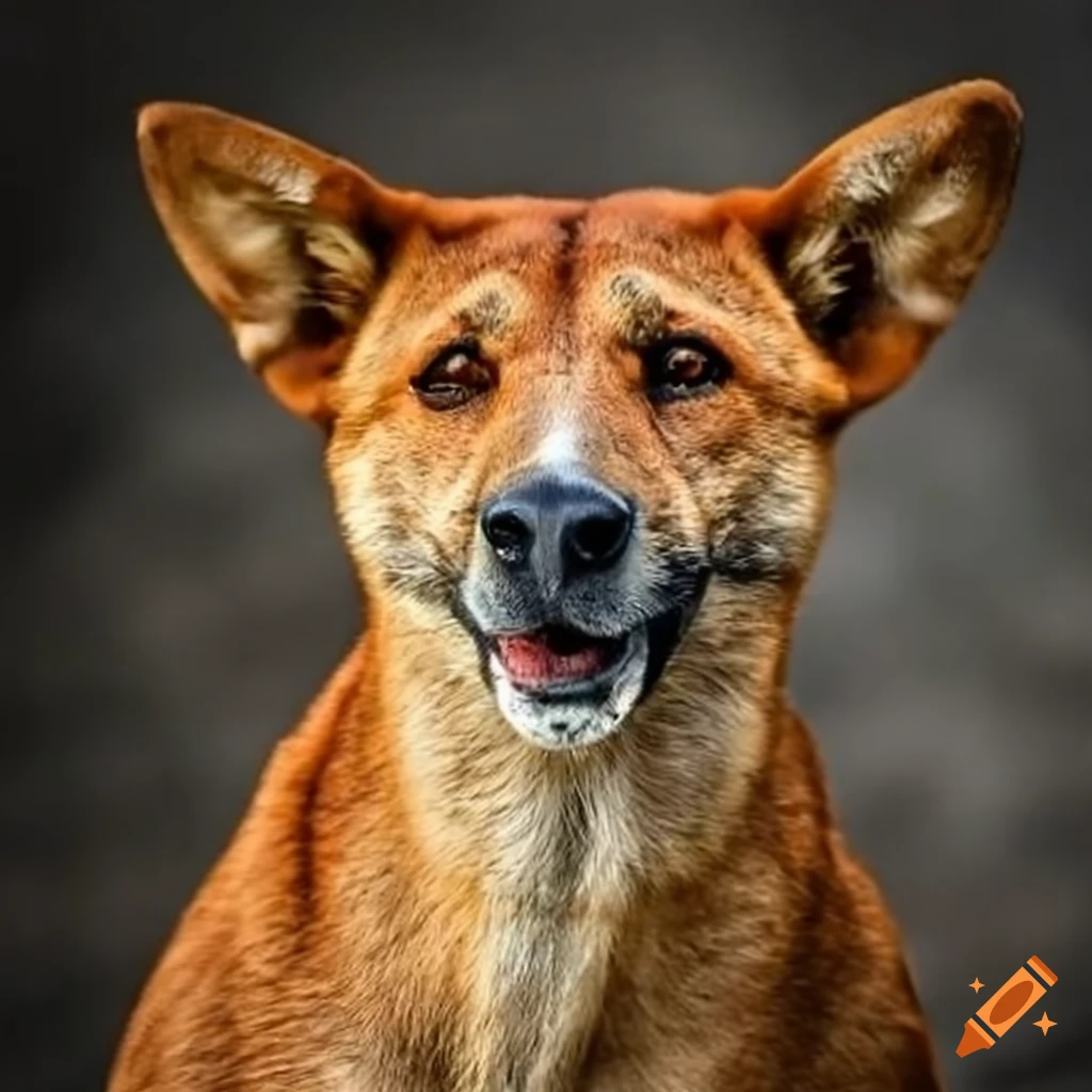 Dingo from new guinea tilting its head on Craiyon