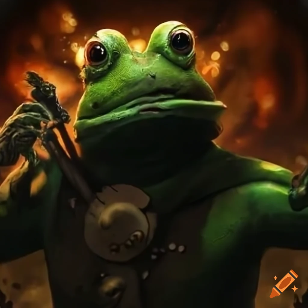 Frog army attacking a castle on Craiyon