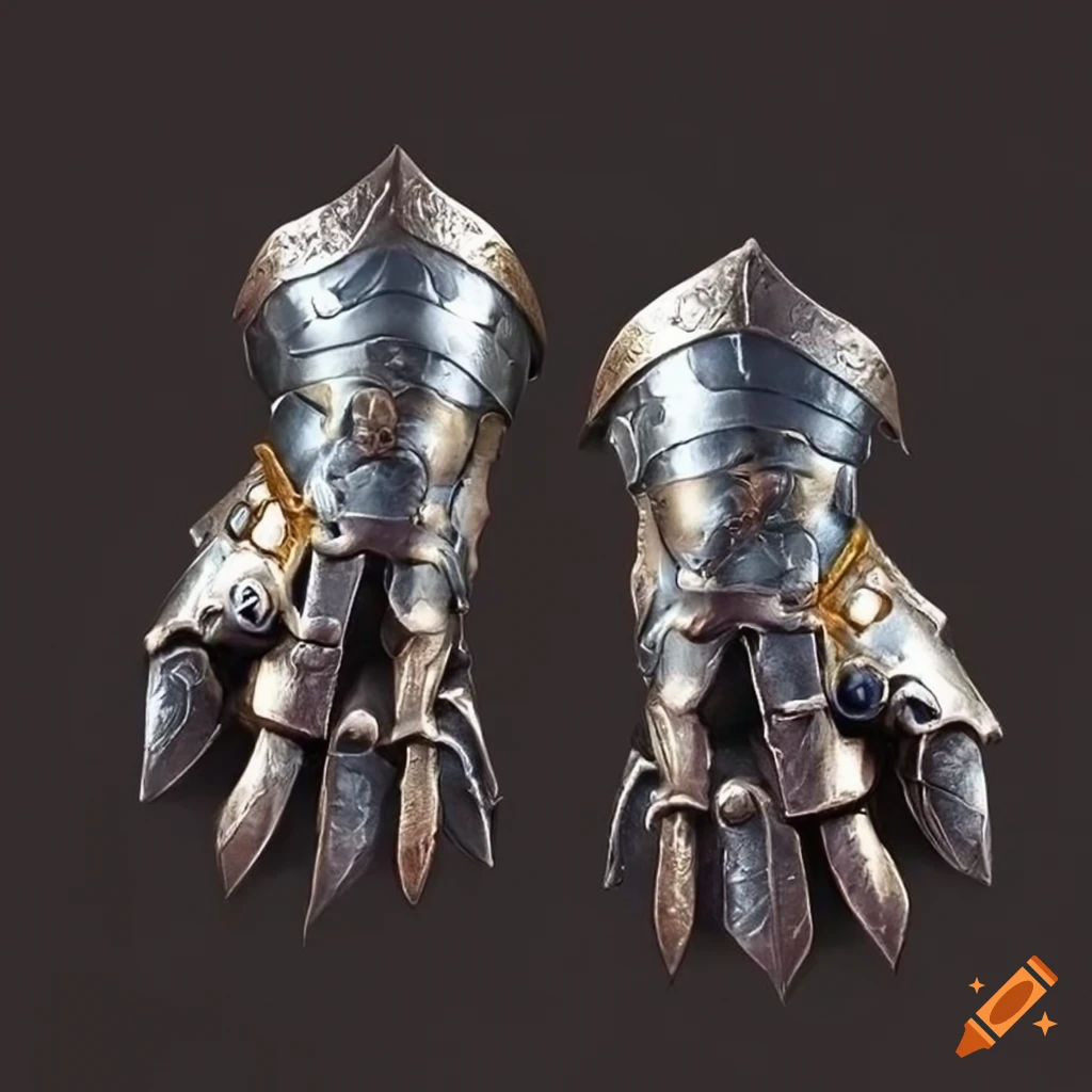Magic mithril gauntlets on Craiyon
