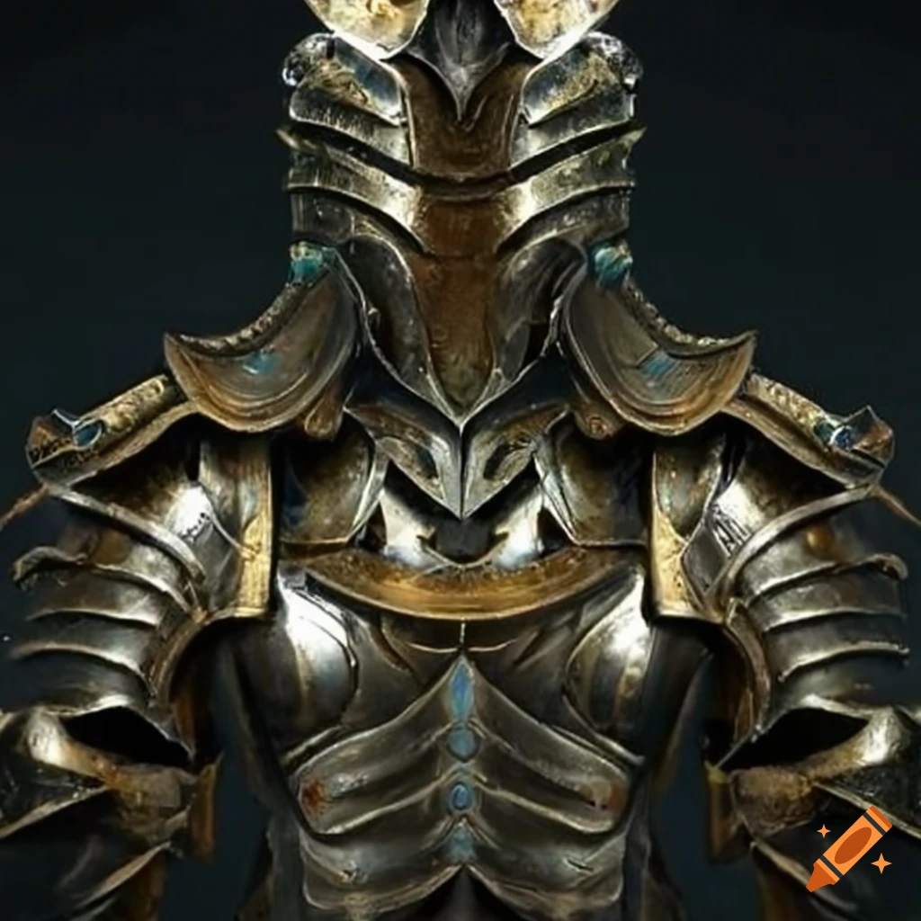 Front view of adorned magic armor on Craiyon