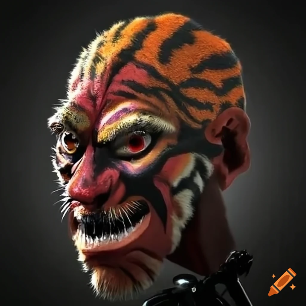 Tiger riding a bike on Craiyon