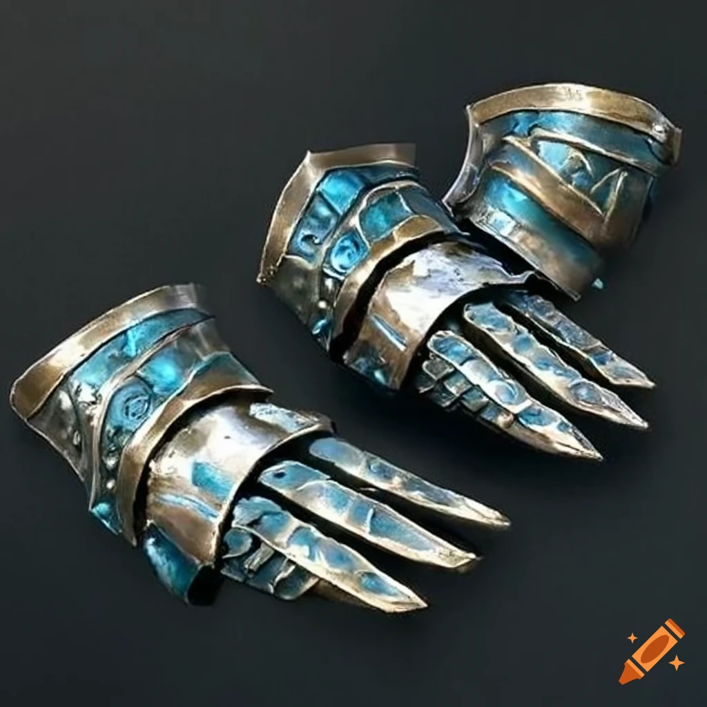 Magic mithril pair of gauntlets on Craiyon