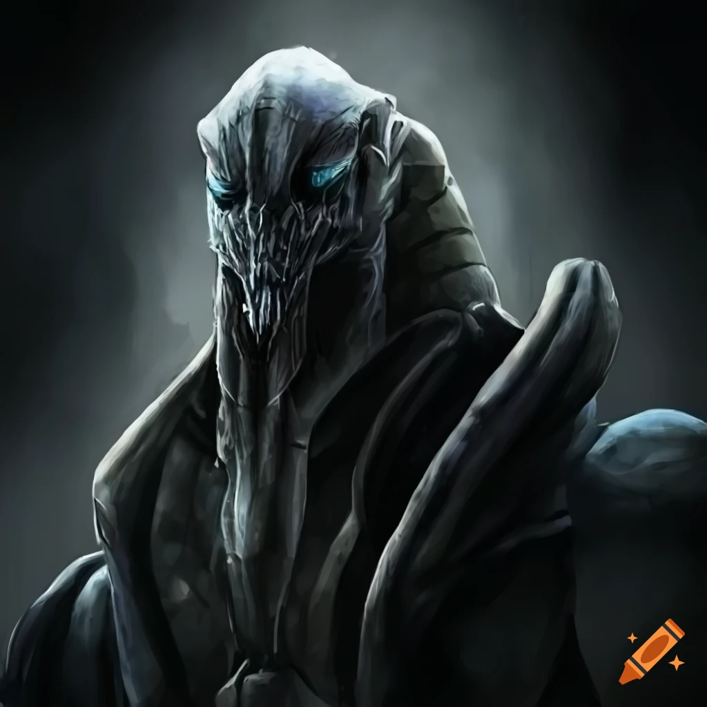 Alien turian with dragon-like features on Craiyon