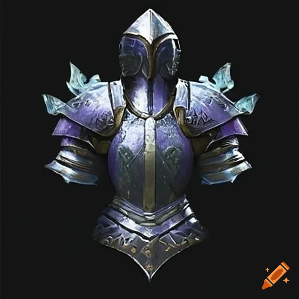Front view of adorned magic armor on Craiyon