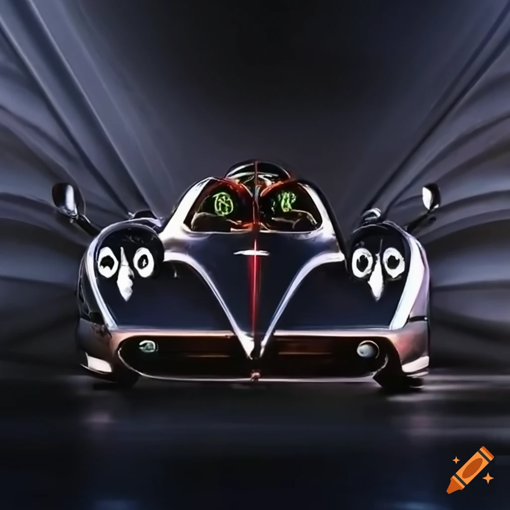 Pagani car showcasing retro futurism design on Craiyon