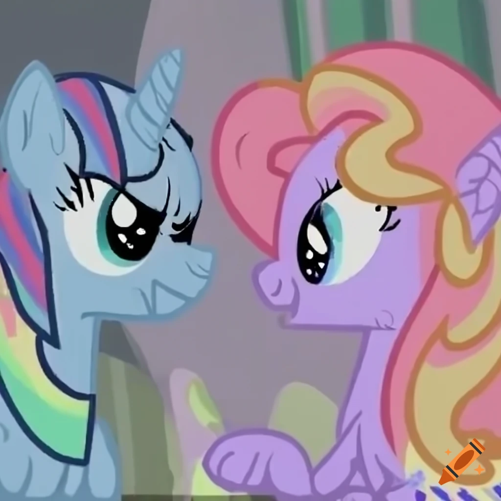 Pastel-colored mlp art with a distorted effect on Craiyon