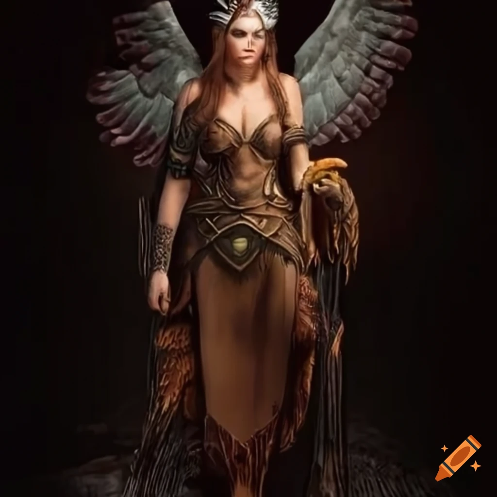 Warrior woman with eagle and snake animal totem on Craiyon