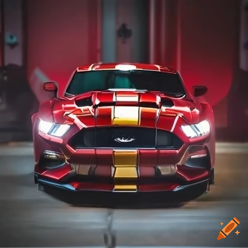 Iron man themed ford mustang on Craiyon